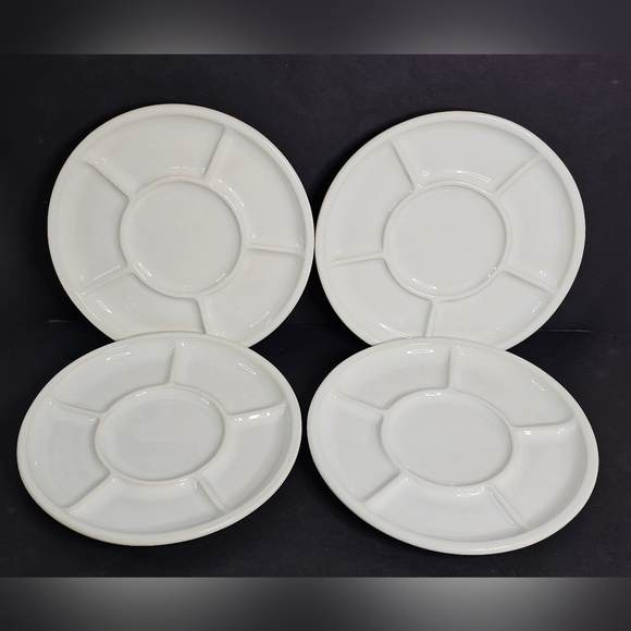 Crate&Barrel | Dining | Crate Barrel Fondue Plates 4 Ceramic White ...